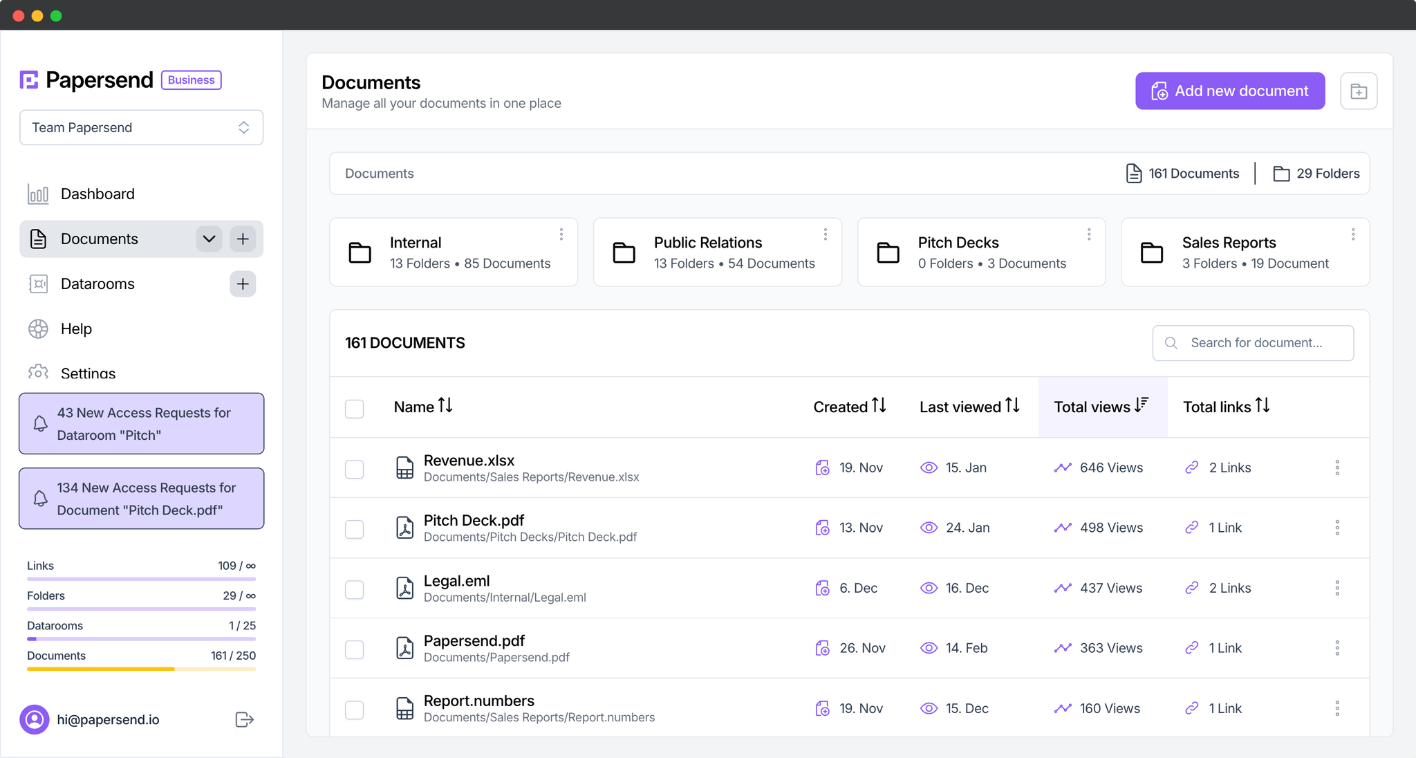 Document Tracking and Data Rooms | Free DocSend Alternative